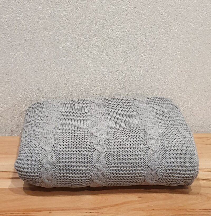 Manta Tejida de Abrigo 2×1,10 Gris – Borlas Chic